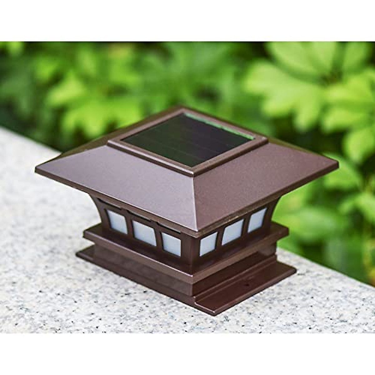 CZLZY Solar LED Pillar Lamp Outdoor Waterproof Post Light Simple ABS Material Small Square Column Light Villa Garden Wall Pedestal Light Gate Decorative Lighting Fixtures