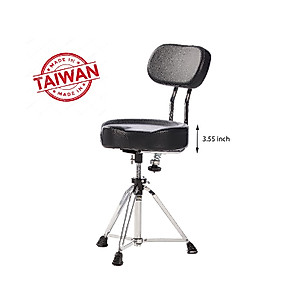 Boltd Drum Throne Made in Taiwan Adjustable Motorcycle Style with Large Backrest Seat Comfortable Drum Set Percussion Stool