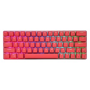 IEMUDJ CQ63 Mechanical Keyboard, Wired Bluetooth Gaming Keyboard, Outem Blue Switch, RGB Backlit, Bluetooth 5.0, Compact 63 Keys, for Desktop, Laptop, Mac, Tablet, Smartphone, Gaming and Office