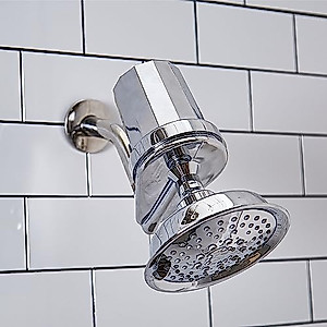 GE Shower Filtration System | Removes Chlorine | Easy to Install to an Existing Shower Head Tool Free in Minutes | Filter Included | Replace Filter (FXSCT) Every 6 Months, White