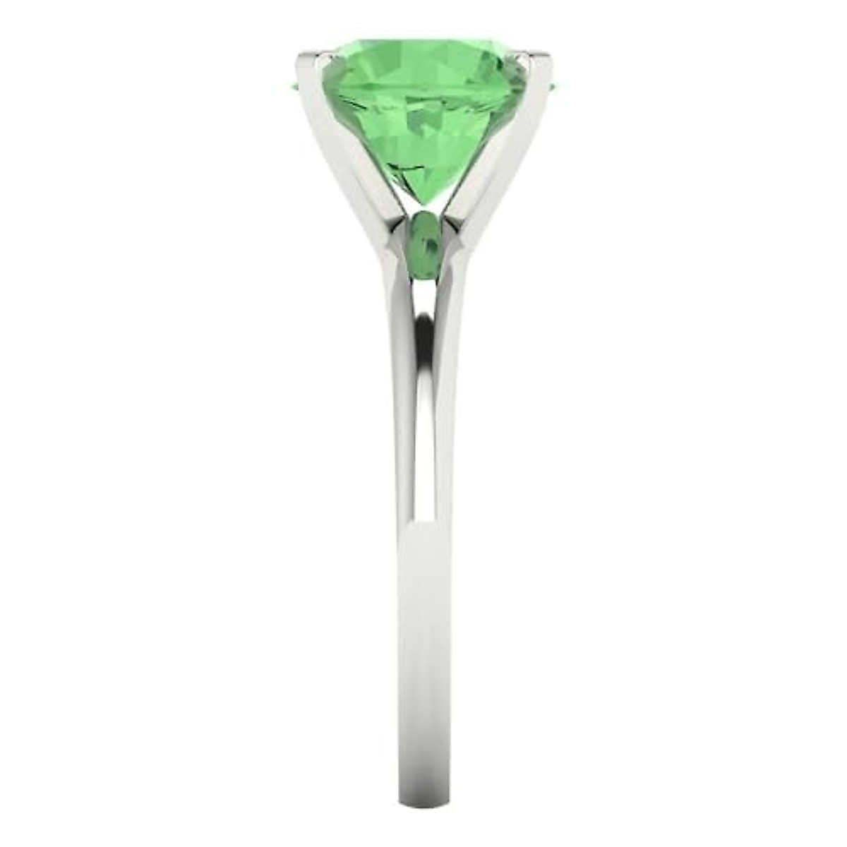 Clara Pucci 2.50ct Round Cut Solitaire Green Simulated Diamond Engagement Bridal Promise Anniversary Ring in 18K White Gold 10.5