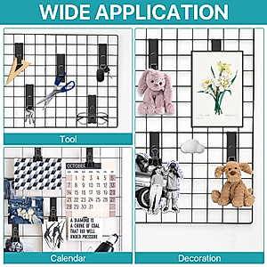 Supkiir Metal Grid Wall Hooks, 50Pcs Black L-Shaped Hooks for Picture Hanging, Display Grid Wall Panel Accessories, 10lbs Weight Capacity, Offices, Kitchen Decoration