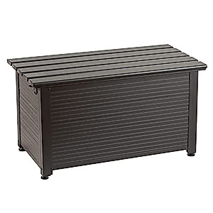 TECSPACE 100KG bearing capacity, swimming pool/indoor/outdoor storage box ，100% Aluminum Deck Box Outdoor/Indoor Storage Box Waterproof,Japanese Environmental Spray &Sun Protection Technology,Black Patio Storage Box For Cushion,Garden Tools,Pool Toys