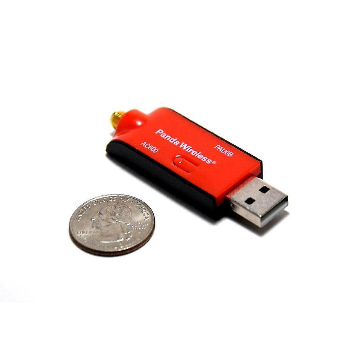 Panda Wireless® PAU0B AC600 Dual Band (2.4GHz and 5GHz) Wireless N USB Adapter W/High Gain Antenna - Windows 7/8/8.1/10/11, Zorin, Mint, Ubuntu, openSUSE, Fedora, Kali Linux and Raspbian