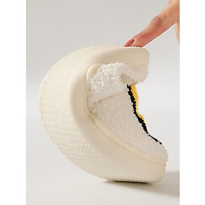 Happy Face Slippers for Women Soft Plush Comfy Warm Couples Slides Home Slippers Non-Slip Flat Slipper for Indoor Outdoor