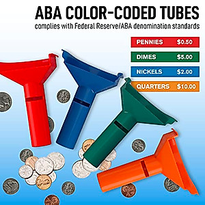 Buy Nadex 252 Coin Wrappers & Coin Sorter Tubes - Easy Sorting Solution