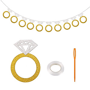 Diamond Ring Banner, Engagement Banner Wedding Engagement Bachelorette Party Decoration Gold and Silver Party Banner Bride to be Decorations for Bridal Shower Decorations