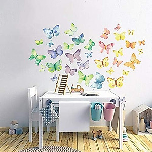 Kath and Cath Butterfly Wall Stickers Butterfly Wall Decals Wall Decor Removable for Girls Kids Nursery Bedroom Living Room