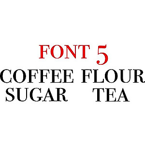 Coffee Flour Sugar Tea Vinyl Sticker Decal Labels (font 5)