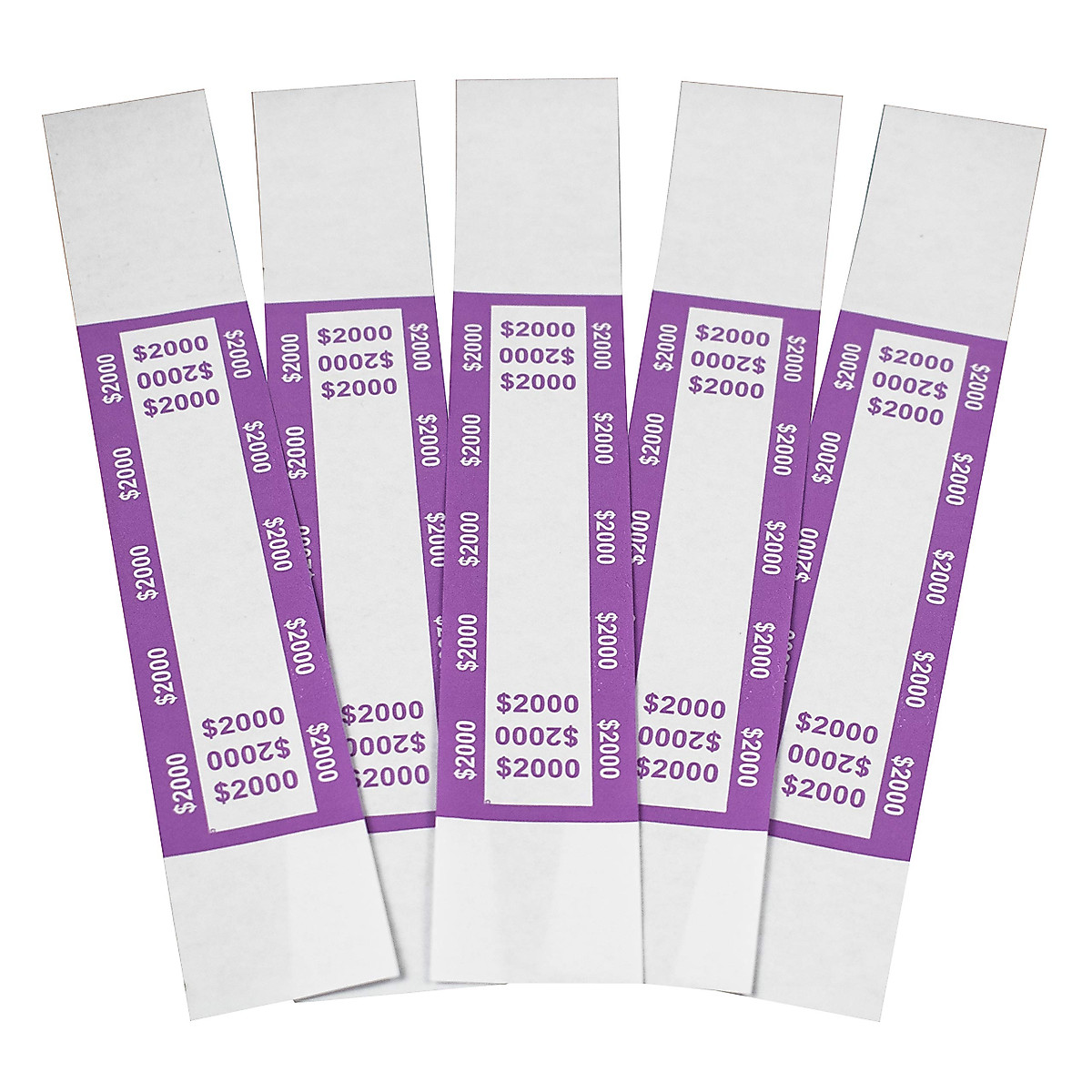 Royal Sovereign $2000 Currency Straps, Violet, 1000 Count (RMCS-2000)