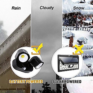 Neporal Outdoor-Motion-Sensor-Security-Light Wireless COB Battery Powered Outdoor Lights IP44 Waterproof Adjustable Outdoor Flood Light for Garage Porch Barn Patio Backyard