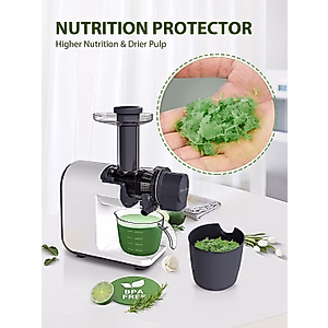 Slow Juicer, Aeitto Cold Press Juicer, BPA Free Juicer Machines Easy to Clean, Celery Juicer with Quiet Motor & Reverse Function, Masticating Juicer for Vegetable and Fruit