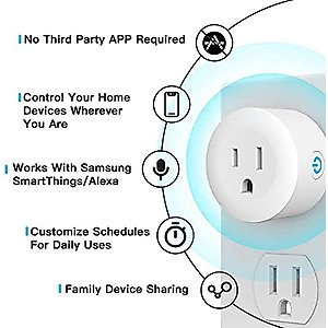Smart Plug,DOGAIN Zigbee Smart Plugs Outlet Works with ST and Echo Plus Hub Voice Control Compatible with Alexa and The Google Assistant (Hub Required)(2 Pack)
