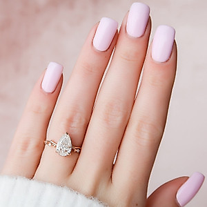 2 CT Pear Shaped Engagement Ring, Natural Inspired Twig Moissanite Wedding Ring in 18K Gold Plated Sterling Silver Anniversary Ring, Ring Size - 4.5