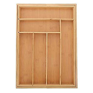 Cabilock Black Walnut Utensil Drawer Organizer Compartment Rustic Cutlery Tray Silverware Holder Tableware Chopstick Spoon Box for Kitchen Home Dining Room 35. 8cmX26cmX4. 6cm