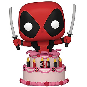 Funko POP Marvel: Deadpool 30th - Deadpool in Cake Pop! Vinyl Figure (Bundled with Compatible Pop Box Protector Case), Multicolor, 3.75 inches