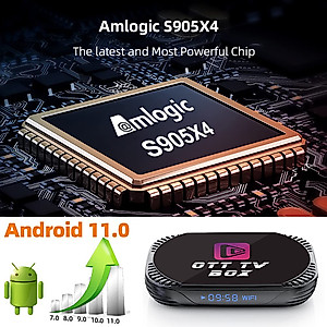 SUSAY Android 11.0 TV Box 4GB RAM 32GB ROM MXIII Pro X4 Amlogic S905X4 64-bit Quad Core with Dual Wi-Fi 2.4G/5.0G, BT 4.0/ 3D Ultra HD 8K/ H.265/ 1000M LAN/USB 3.0 Smart TV Box