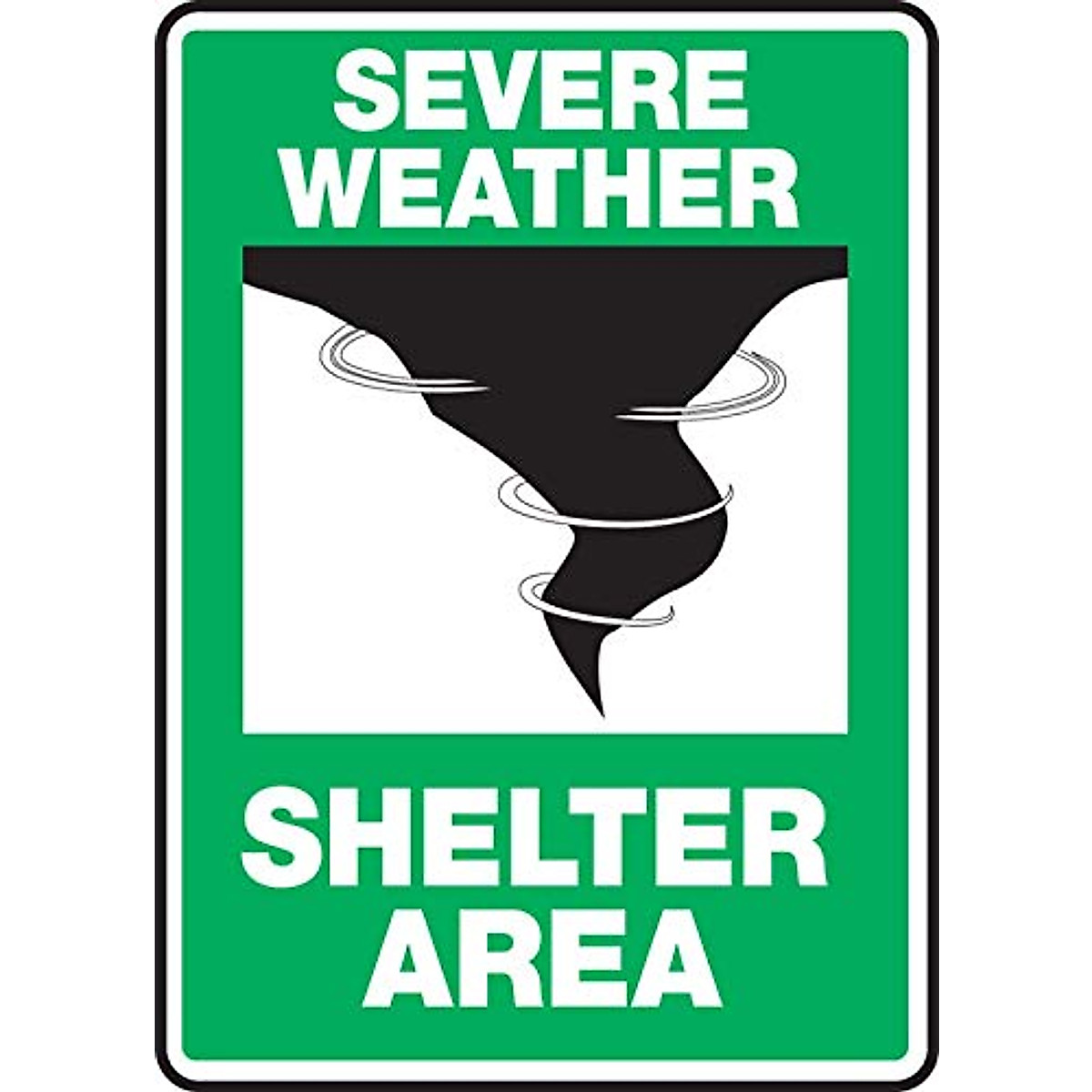 Accuform "Severe Weather - Shelter Area" Safety Sign, Plastic, 10 x 7 Inches (MFEX541VP)