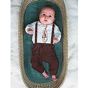 Baby Boy Easter Outfit 6-9 Months, Easter Baby Boy Outfit Suspender Long Sleeve Romper Pant Sets My First Easter Baby Boy Outfit Baby Easter Outfit Boy