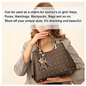 TTYY Initial Letter Keychain for Women Gift for Young Teenage Girl Gifts for Christmas to Mom Daughter Purple tassel (purple snow LetterB)