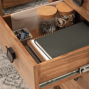 Sauder Cannery Bridge Executive Desk with 6 Storage Drawers, Sindoori Mango Finish