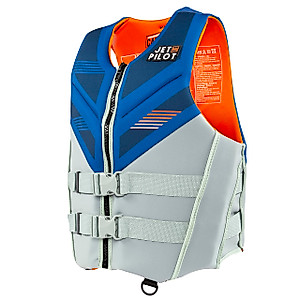 Jet Pilot - Cause Neoprene Life Vest - Personal Flotation Device - Dual Buckle - Coast Guard Approved - Life Jacket - Water Sports (Navy, Small)