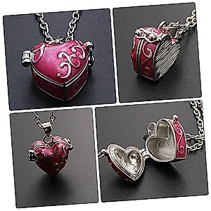 Garneck 3pcs Pets Pet Memorial Hair Locket Hollow Urn Cremation Jewelry Engraved Urn Necklace Ornament Container Ash Locket Remembrance Jewelry Memory Necklace Brass Decorate Copper