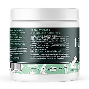 Fera Pets Hip + Joint Dog Supplement, Joint Support for Dogs with Glucosamine Chondroitin and MSM, Joint Care and Health Support Chewy Dog Treats, 90 Soft Chews