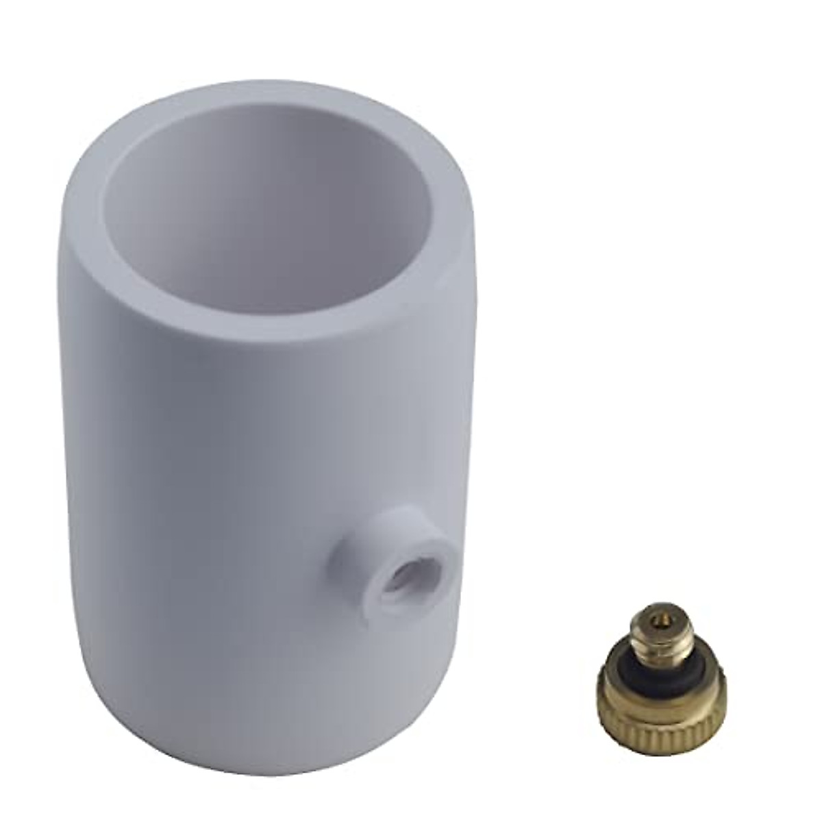 MARRTEUM 1/2 Inch PVC Fittings with Brass Mist Nozzles Furniture Grade SCH40 Pipe Coupling for Greenhouse Shed Outdoor Cooling Misting System [Pack of 6]