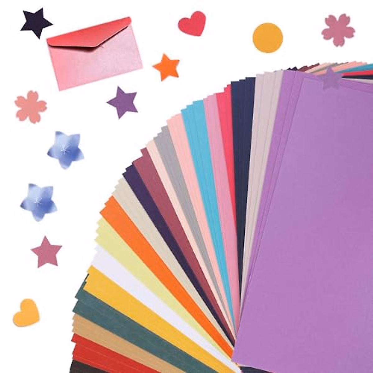 UCEC Cardstock Paper, 8.5'' x 11'', 60 Sheets 20 Colors, Shimmer Cardstock Paper, Double-Sided Rainbow Bright Card stock Paper for DIY Art, Crafts, Scrapbook, Card Making, School Supplies, 250 GSM