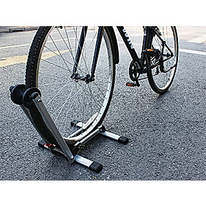 MaxxHaul 80717 Foldable Floor Bike Stand Fits 20"-29" Sports Bicycles, black