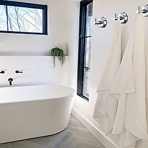 DGYB Suction Cup Hooks for Shower Set of 2 Brushed Nickel Towel Hooks for Bathrooms SUS 304 Stainless Steel Shower Hooks for Loofah 15 Lb Bathroom Hooks for Towels