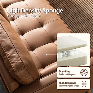 XIZZI L Shaped Couch for Living Room,83" Mid Century Modern Sofa with Right Chaise,Suede Fabric 3-Seat Solid Wood Frame Couches for Apartment,Office and Small Space,Brown