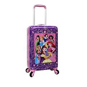 luggage 20 inch Disney Princess Hard-Sided Rolling Spinners Carry-On Tween Travel Trolley Suitcase for Kids