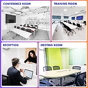 BROBRIYO 4 Pack Stackable & Foldable Conference Room Chairs with Lumbar Support, Armrest - Ergonomic Mesh Bouncing Back for Office Meeting, Conference, Reception and Training Room Chair