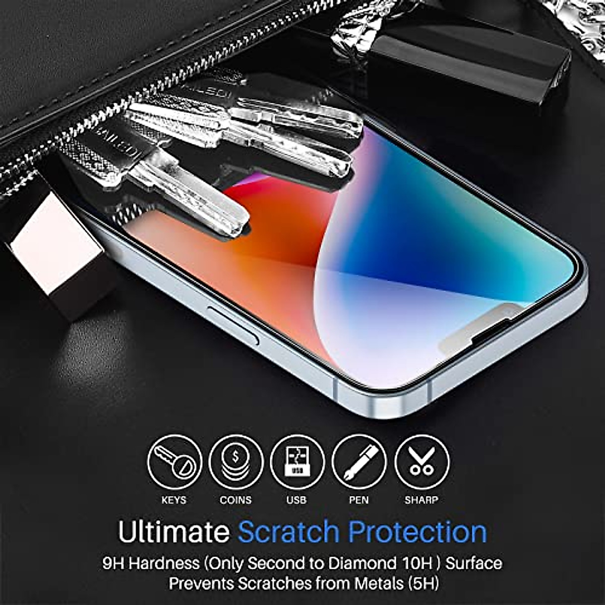 TOZO Compatible for iPhone 14 Plus Screen Protector Compatible for iPhone 13 Pro Max Screen Protector 6.7 inch 3 Pack Premium Tempered Glass 0.26mm 9H Hardness 2.5D Film Easy Install 6.7 inch