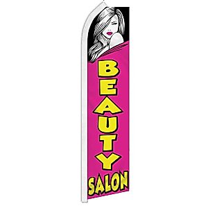 Flag for Garden, Room and OutdoorBeauty Salon Swooper Advertising Feather Hair Makeup Day Spa Nails