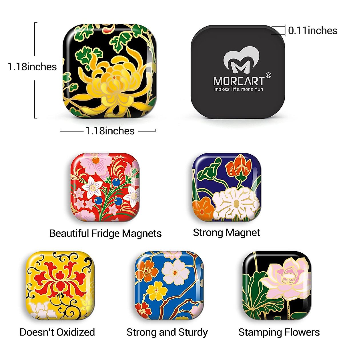 MORCART 30 Pcs Magnets for Fridge – Decorative Magnets for Refrigerator – Cute Locker Magnets,Adult Office and Kitchen Fridge Magnets,School Whiteboard Blackboard Magnets Stamping Flowers Art Gift