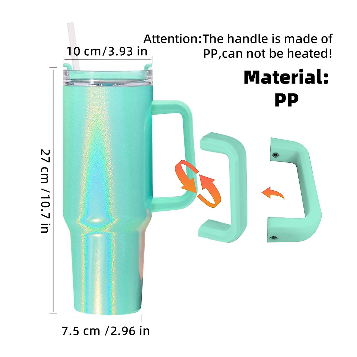 AGH 20 Pack 40 oz Sublimation Shimmer Green Pink Red Purple Tumbler with Stainless Steel Straw and Lid, Insulated Double Wall Vacuum Reusable Cups with Handle