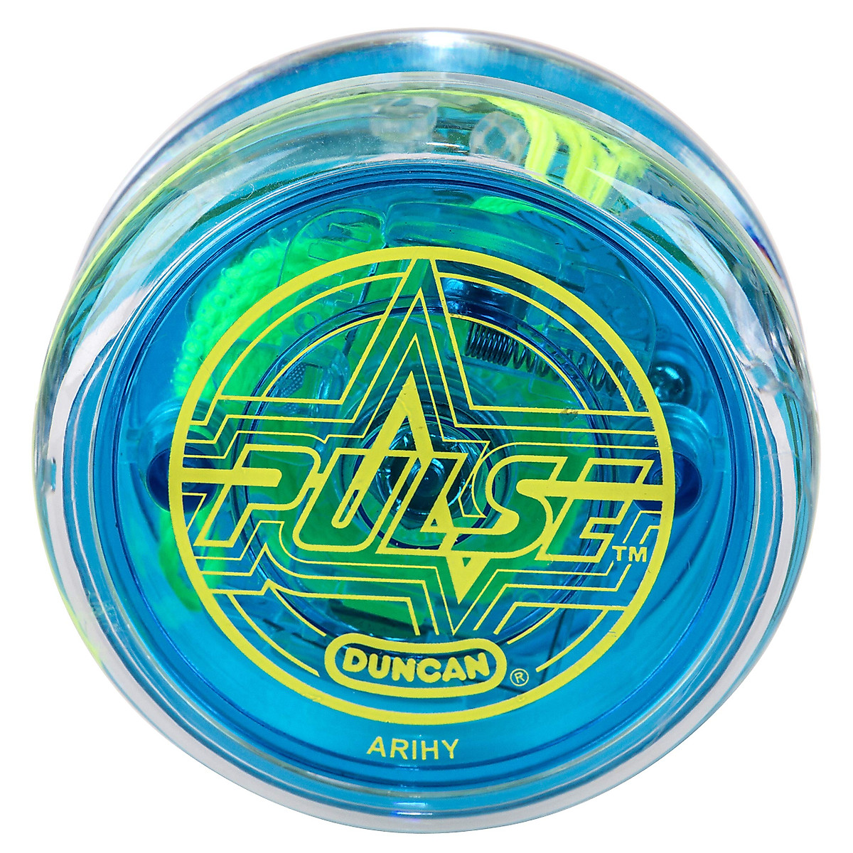 Duncan Toys Pulse LED Light-Up Yo-Yo, Intermediate Level Yo-Yo with Ball Bearing Axle and LED Lights, Clear/Blue