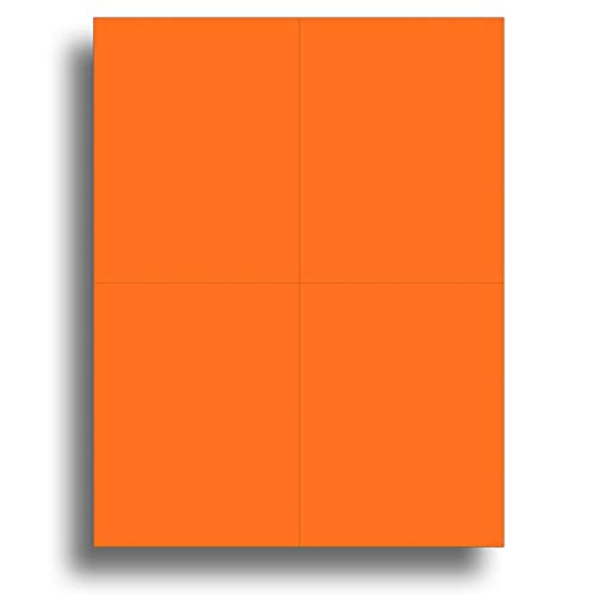 Blank Colored 4-up Postcard Paper by Desktop Publishing Supplies - 25 Sheets / 100 Postcards Pack - Printable with Laser or Inkjet Printer - Plain Matte Cardstock (Bright Orange)