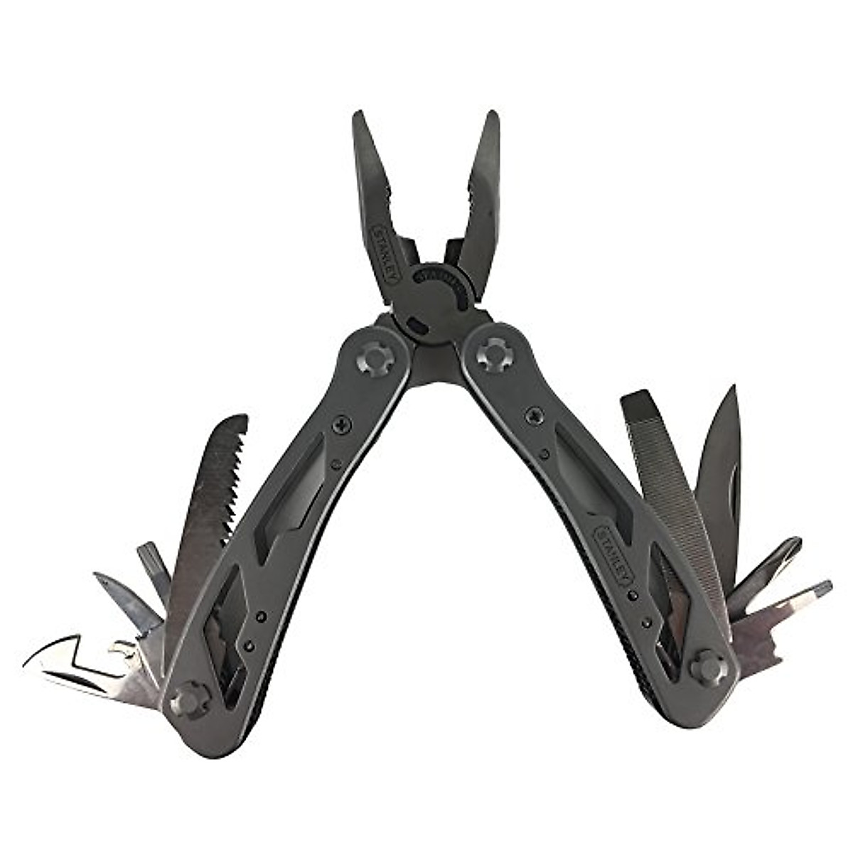 Stanley 12 in 1 Multi Tool Folding Pocket Knife 150 Lumens LED Light Set STHT 81502, Black