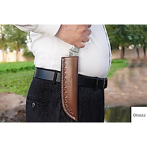 Ottoza Handmade Leather Knife Sheath SIDE DRAW Knife Sheath - Bushcraft Knife Sheath - Hunting Knife Sheath - Survival Knife Sheath - Vertical Knife Sheath Dark Brown TOP GRAIN LEATHER No:111