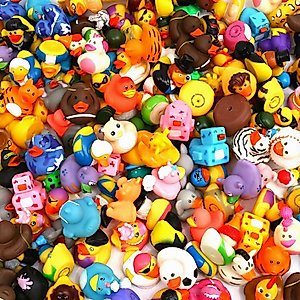 XY-WQ 200 Pack Rubber Duck for Jeeps Ducking - 2" Bulk Floater Duck for Kids - Baby Bath Toy Assortment - Party Favors, Birthdays, Bath Time, and More (50 Varieties)