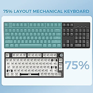 EPOMAKER TH80 Pro 75% 80 Keys Hot Swap Mechanical Gaming Keyboard Kit with Wisteria Linear Switches Set