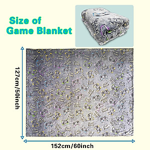 Glow in The Dark Gaming Blanket Gamer Game Controller Throw Gift, Boys Teen Soft Cozy Gaming Blanket Gamer Gifts Game Decor Blankets for Home Bedroom Gaming Gifts for Teenage Boys/Men 50"x60" (Game)