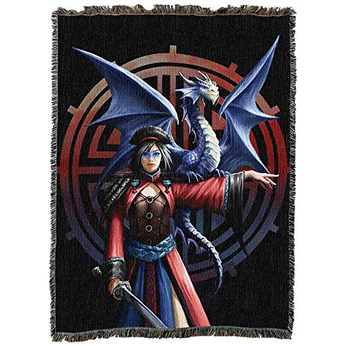 Pure Country Weavers Look to The East Dragon Blanket by Anne Stokes Age of Dragons Collection - Gift Fantasy Tapestry Throw Woven from Cotton - Made in The USA (72x54)
