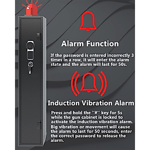 KAER Gun Safes Rifle Digital Quick Access Firearm Safe with 180-Degree Full Access Door and Removable Shelf for 2 Home Rifles with Pistols Rack
