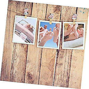 COLLBATH 5 Packs Clothesline of Cartoon Wood Craft Cards Pegs Clips for Holders Hanging Clothespins Memos Cow DIY Rope Wooden Clothespin Travel Pins Kitchen Pin Picture Art