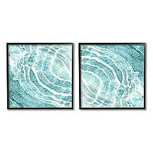 Stupell Industries Calm Blue Water Ripples Clear Tropical Lake, Designed by Maggie Olsen Black Framed Wall Art, 2pc, Each 24 x 24